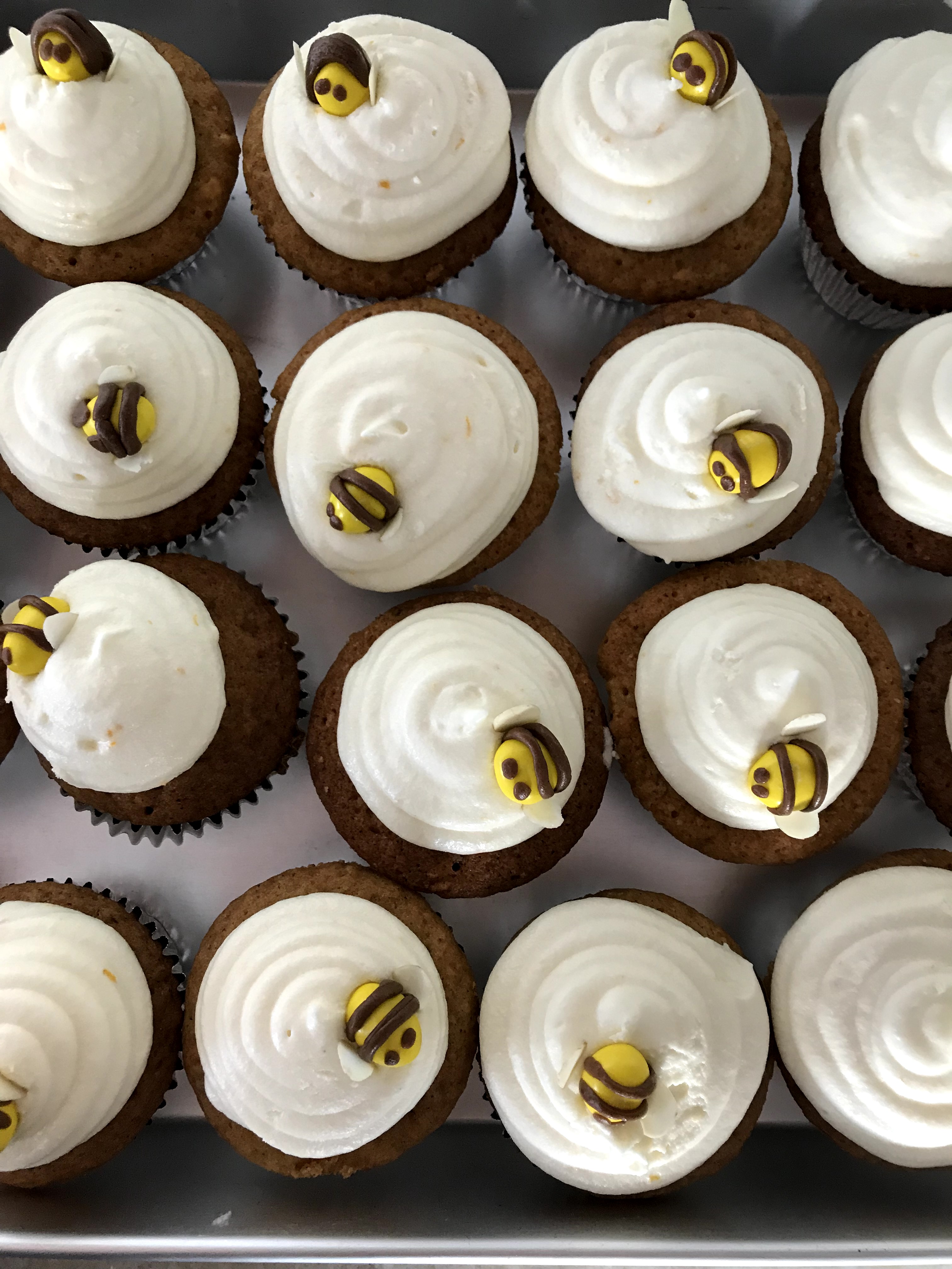 Orange Honey Browned Butter “Bee” Cupcakes | Figsinmybelly